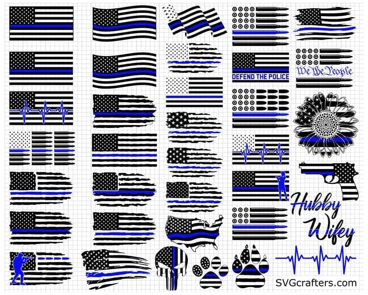 Bundle Police svg, Thin Blue Line svg, law enforcement svg